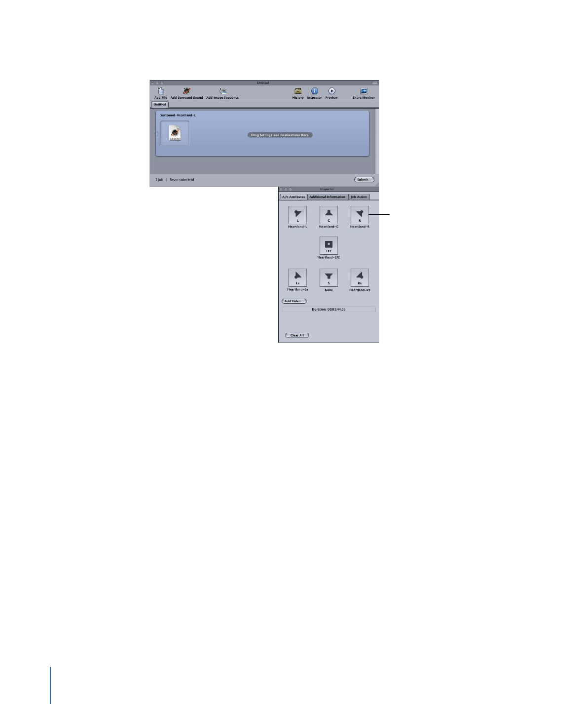 Assigning Files to Surround Sound Channels (Manual Method) - Compressor 4