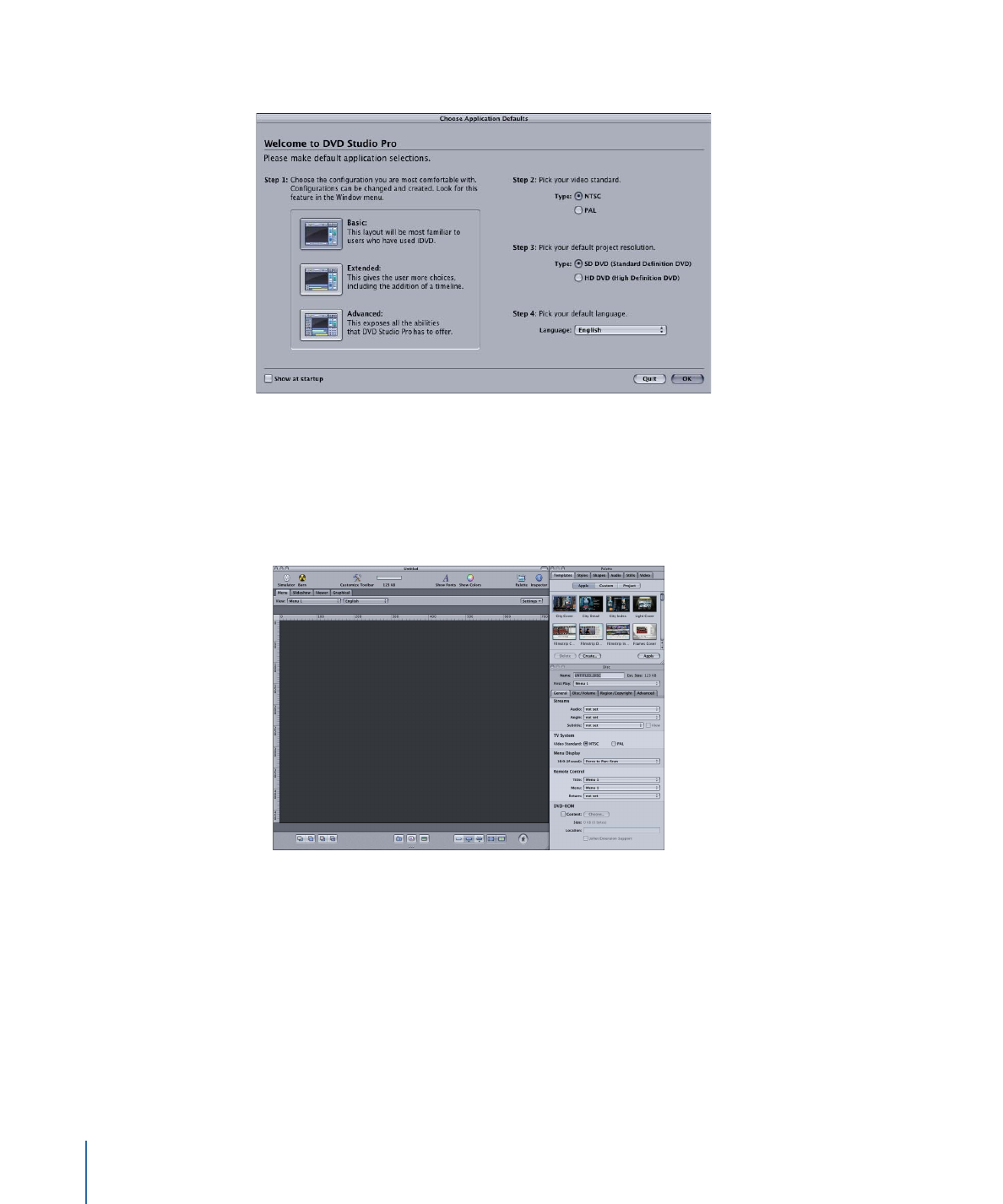 Opening DVD Studio Pro - DVD Studio Pro