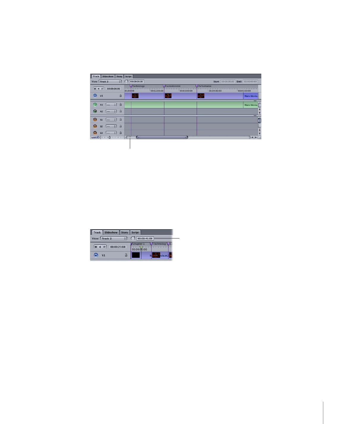 Positioning the Playhead by Dragging - DVD Studio Pro