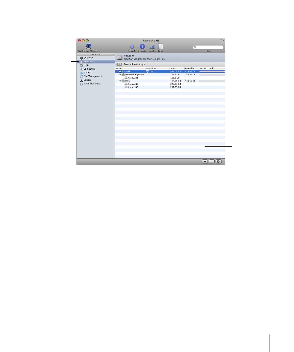 Finding the Drive Modules That Belong to a LUN - Xsan 2 Administrator Guide